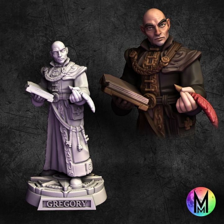 3D Printable Human Wizard - Gregory the Wizard / Monk ( Human Wizard ...