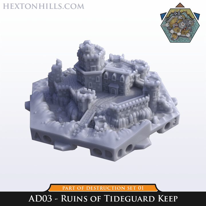 3D Printable Ruins of Tideguard Keep - AD03 by Hexton Hills