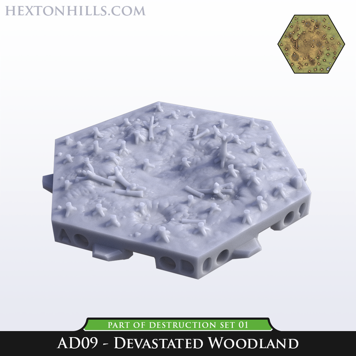 3D Printable Devastated Woodland - AD09 by Hexton Hills