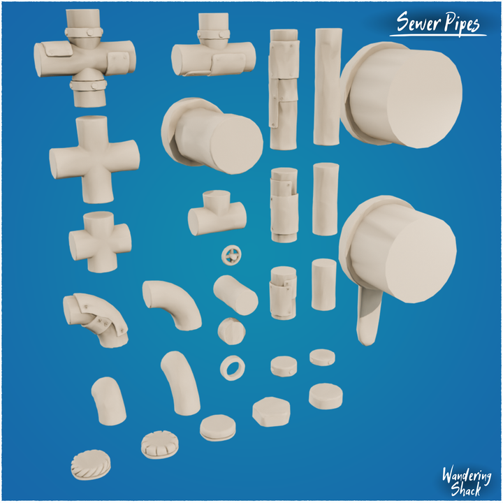 3D Printable Sewer Pipes by WanderingShack