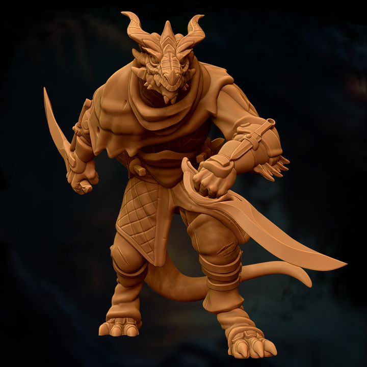 3D Printable Dragonborn Rogue by Monster Atlas