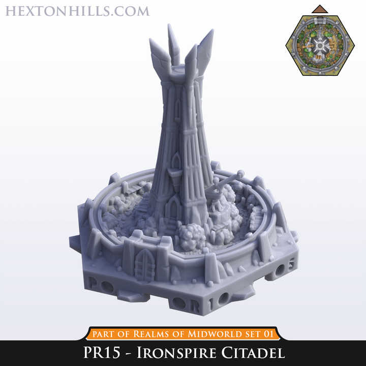 3D Printable Ironspire Citadel - PR15 by Hexton Hills