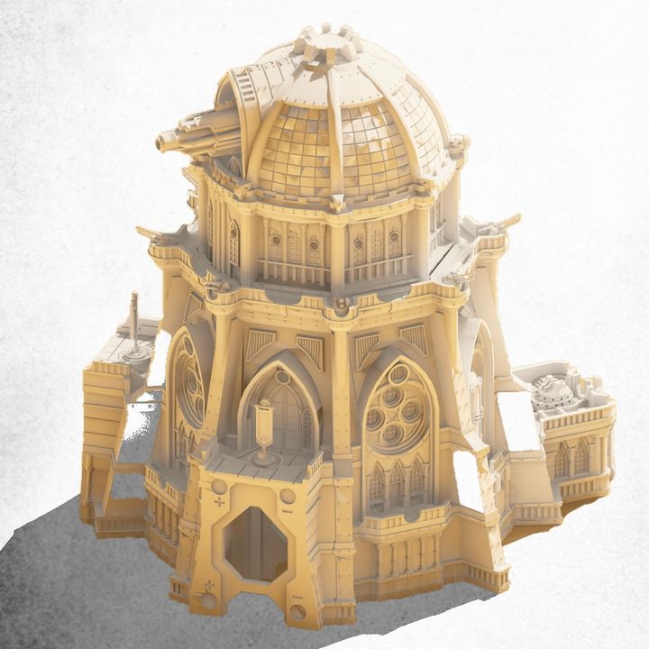 3D Printable Concretium Orbital defense tower by LumosMiniatureTerrain