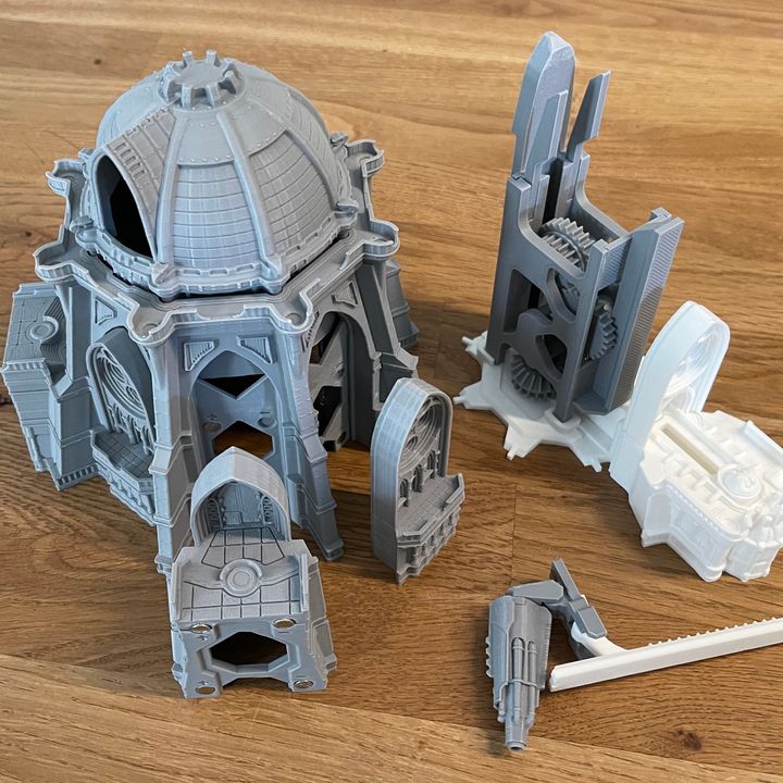 3D Printable Concretium Orbital defense tower by LumosMiniatureTerrain
