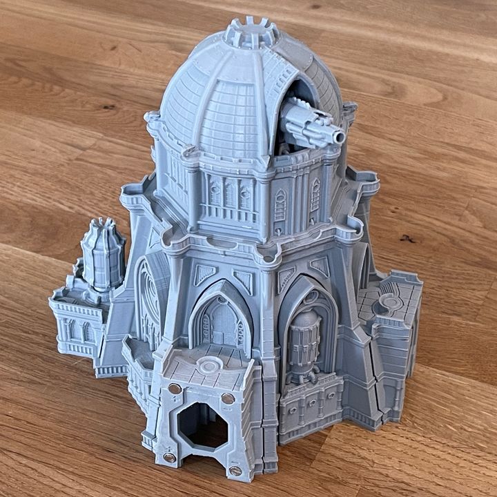 3D Printable Concretium Orbital defense tower by LumosMiniatureTerrain