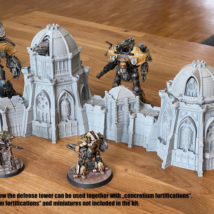 3D Printable Concretium Orbital defense tower by LumosMiniatureTerrain