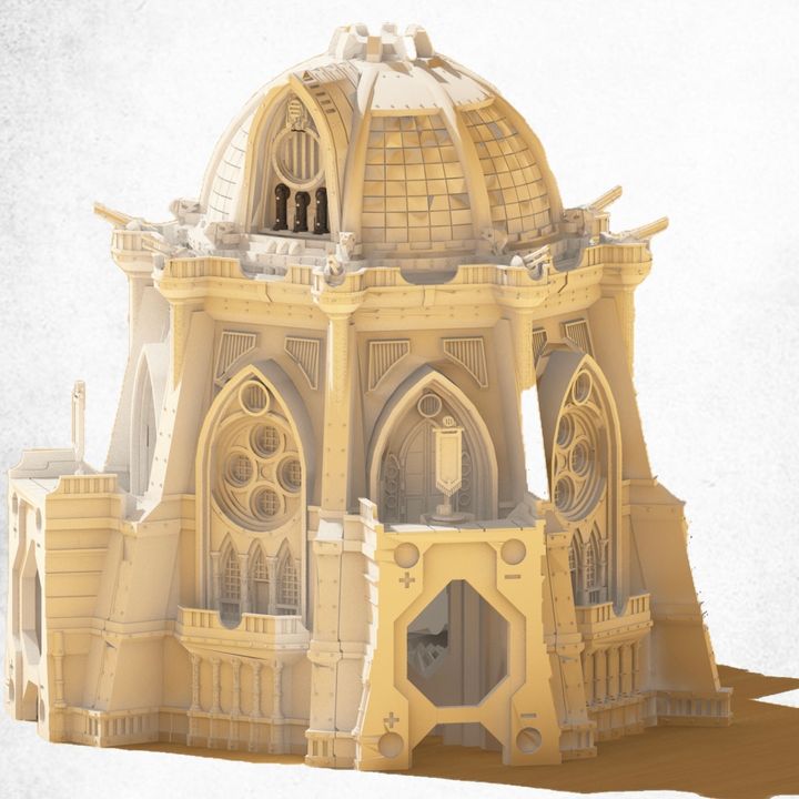 3D Printable Concretium Orbital defense tower by LumosMiniatureTerrain