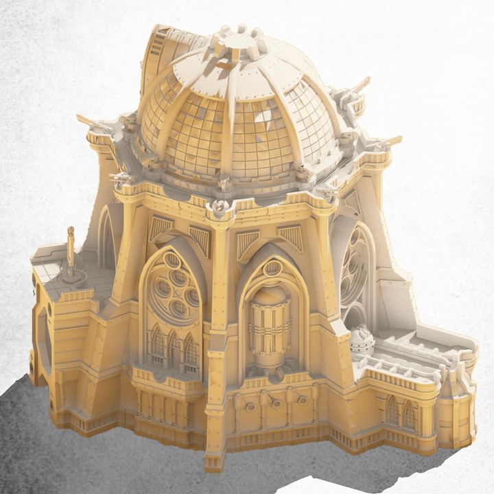 3D Printable Concretium Orbital defense tower by LumosMiniatureTerrain