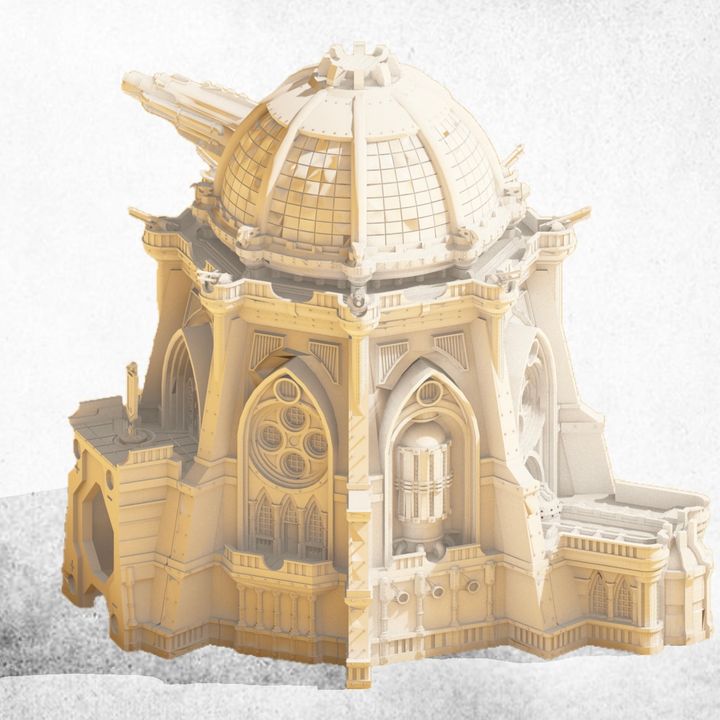 3D Printable Concretium Orbital defense tower by LumosMiniatureTerrain