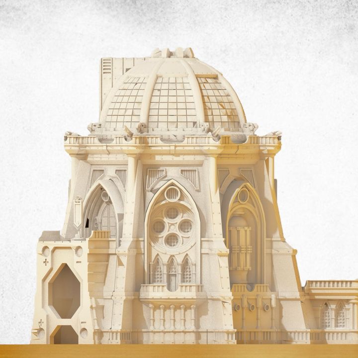 3D Printable Concretium Orbital defense tower by LumosMiniatureTerrain