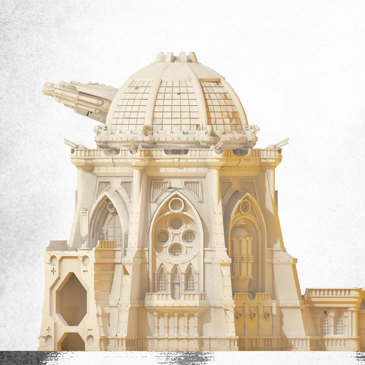 3D Printable Concretium Orbital defense tower by LumosMiniatureTerrain