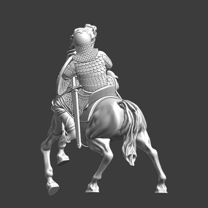 3D Printable Medieval Kievan Rus warrior falling from his horse by ...
