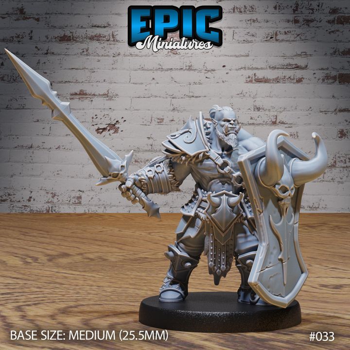 3D Printable Orc Army Sword & Shield / Green Skin Lord / Male Humanoid ...