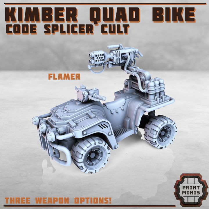 3D Printable Code Splicer Cult - Bikes, Quads + Riders by Print Minis
