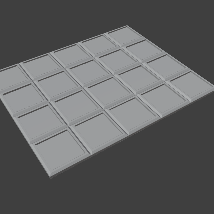 3D Printable 20mm square to 25mm Old World Conversion movement tray 5x4 ...