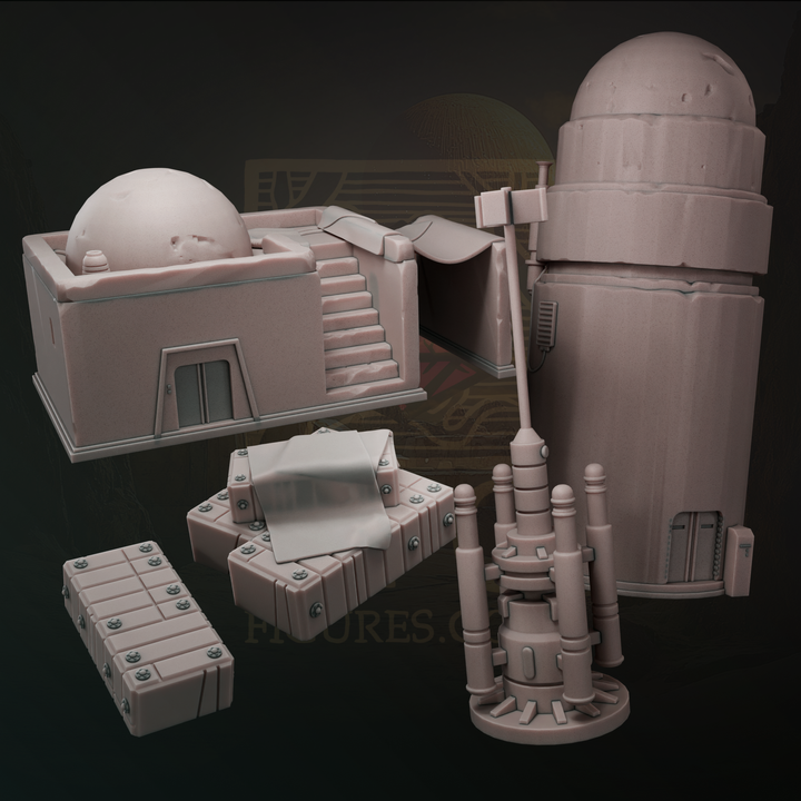 3D Printable Printable Terrains - Desert Sci-Fi Pack by RPG Figures