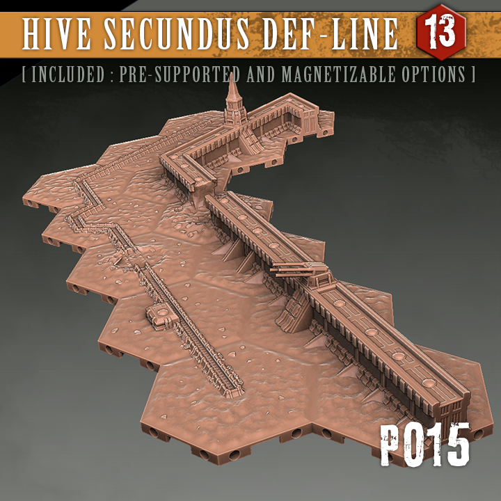 3D Printable P015 DEFENSE LINE (HIVE SECUNDUS) by PopovLaboratory
