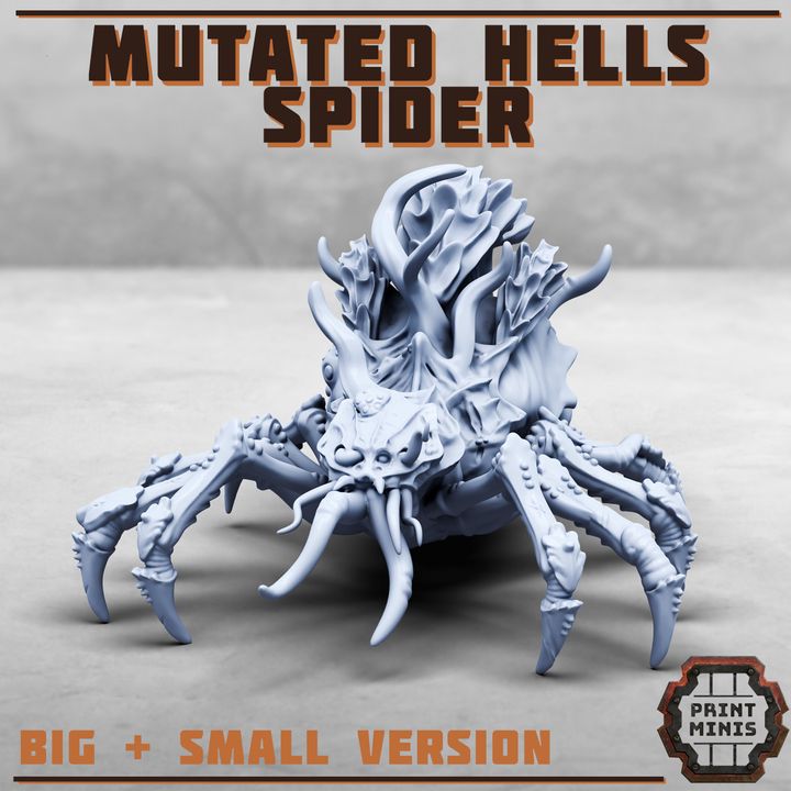 3D Printable Mutated Hellspire Spider by Print Minis