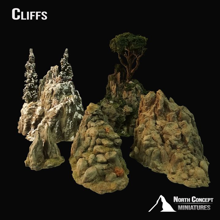 3D Printable Cliffs - Terrain by North Concept Miniatures