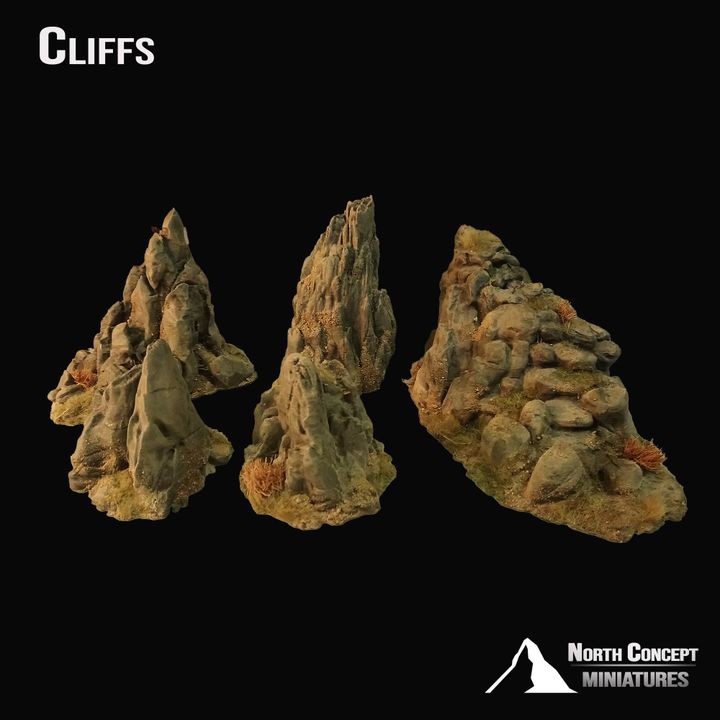 3D Printable Cliffs - Terrain by North Concept Miniatures