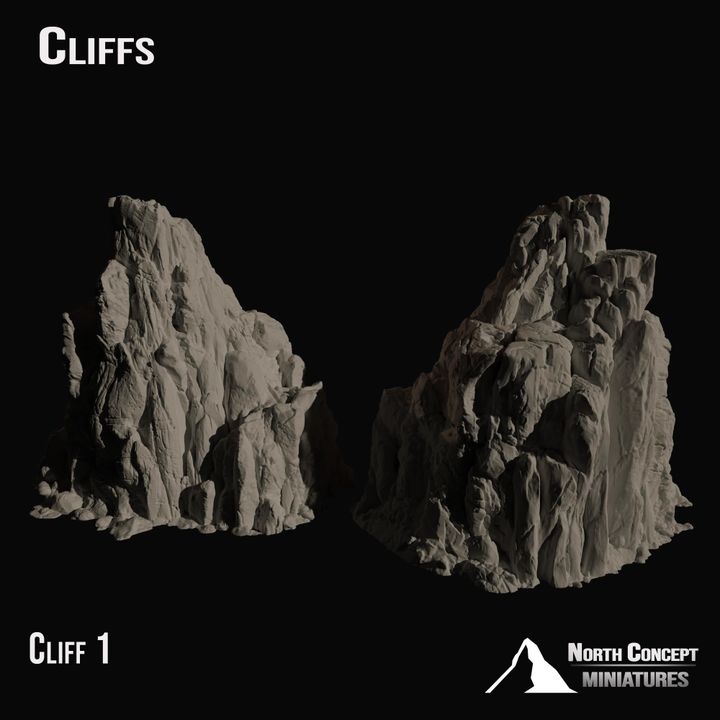 3D Printable Cliffs - Terrain by North Concept Miniatures