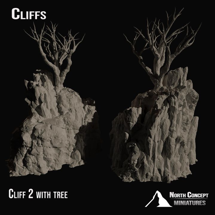 3D Printable Cliffs - Terrain by North Concept Miniatures