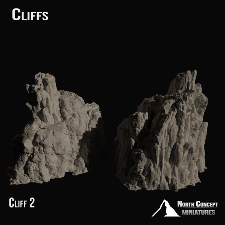 3D Printable Cliffs - Terrain by North Concept Miniatures
