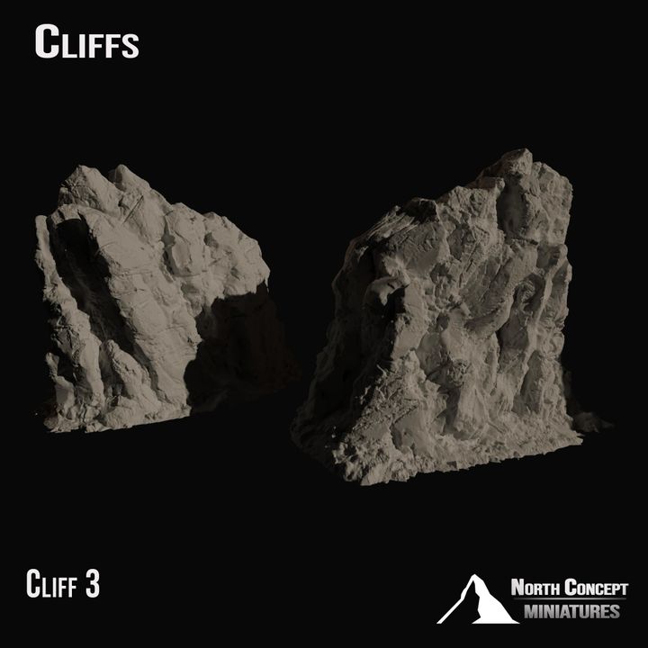 3D Printable Cliffs - Terrain by North Concept Miniatures