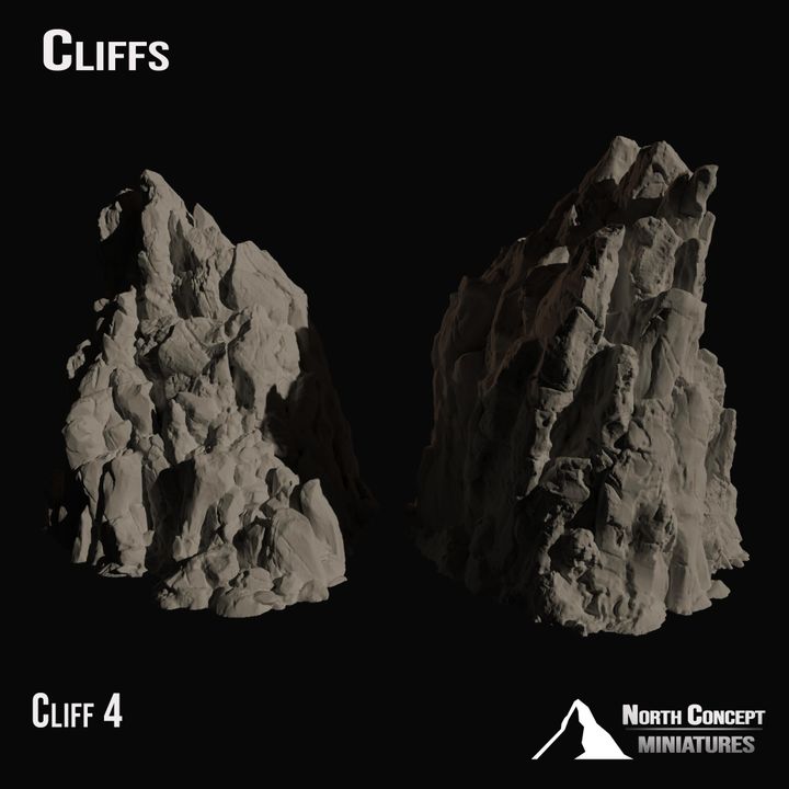 3D Printable Cliffs - Terrain by North Concept Miniatures