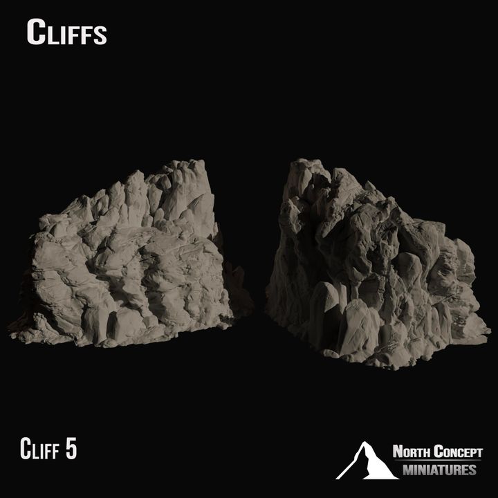 3D Printable Cliffs - Terrain by North Concept Miniatures