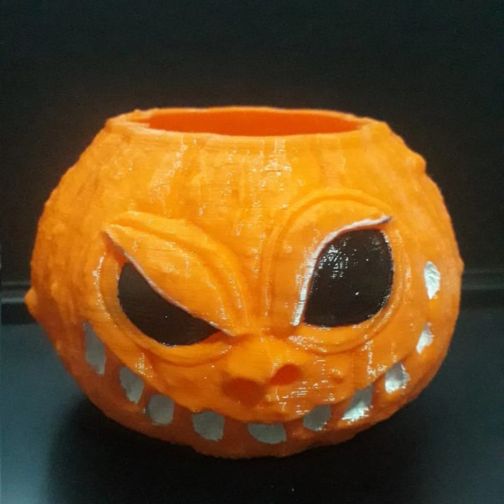 3D Printable Spooky Horror Halloween Overloaded Pumpkin Planter/ Candy ...