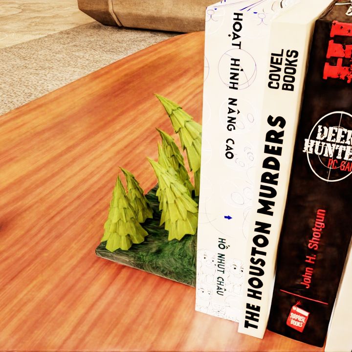 3D Printable Pine Trees Hill Bookend by Lazy Bear