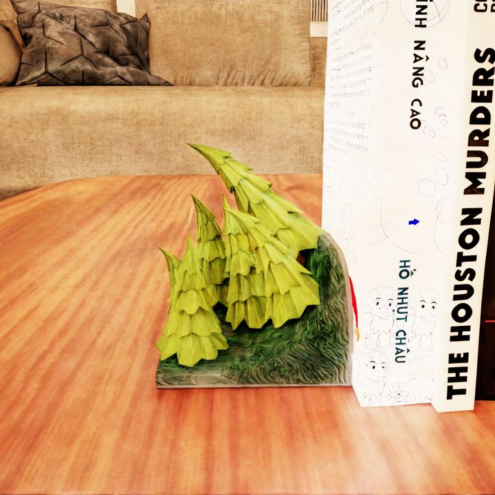 3D Printable Pine Trees Hill Bookend by Lazy Bear