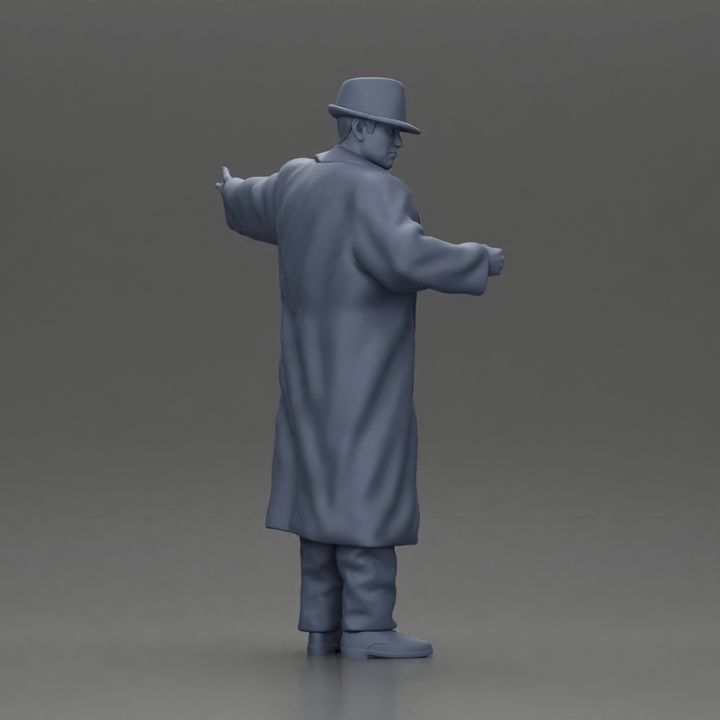 3D Printable mafia man in gangster costume stands confidently while ...