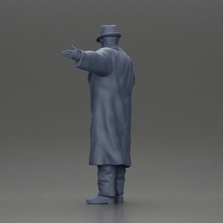 3D Printable mafia man in gangster costume stands confidently while ...