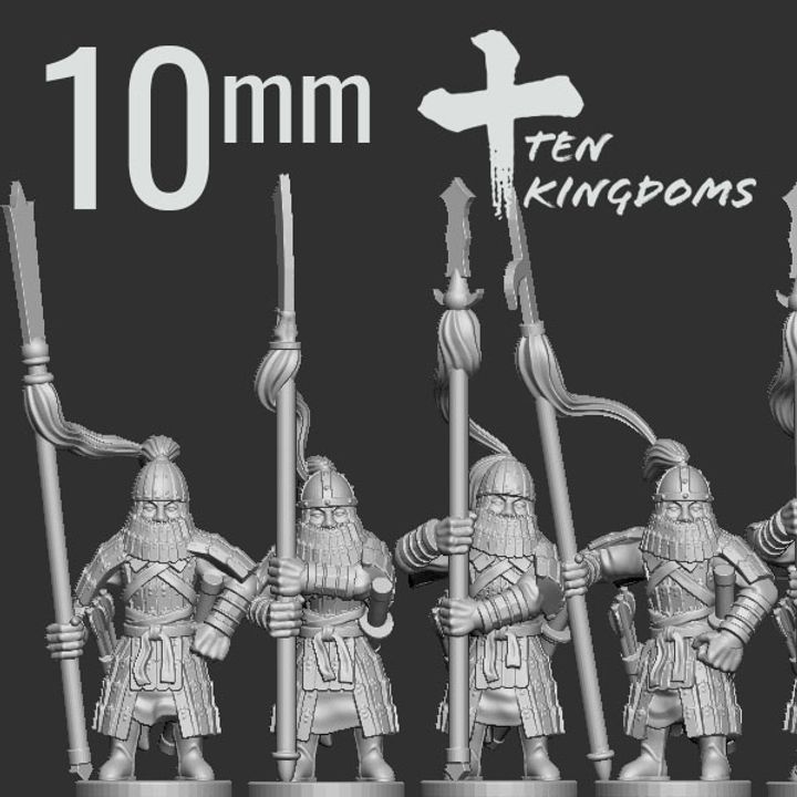 3D Printable 10mm Jurchen-Jin Spear Heavy Armoured Foot by Ten Kingdoms ...