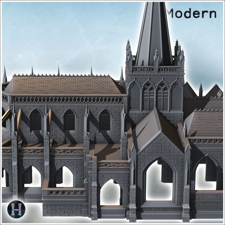 3D Printable Church of Notre-Dame de Carentan (Normandy 1944, France ...