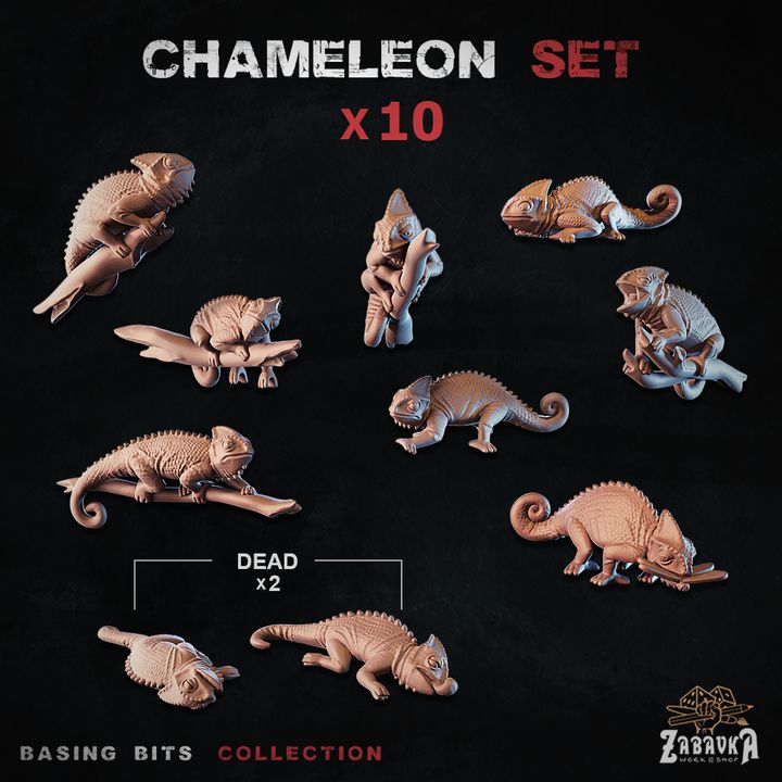 3D Printable Chameleon - Basing Bits by Zabavka Workshop
