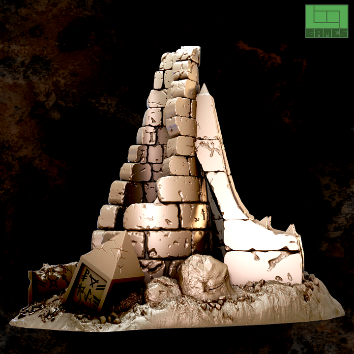 3D Printable Ancient Tower Ruin by LOOTgames