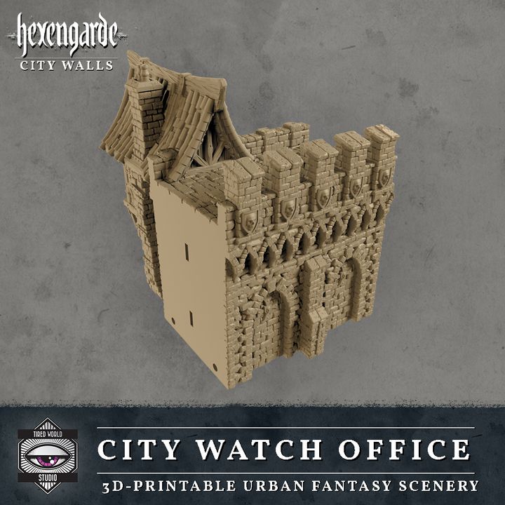 3D Printable City Watch Office by Tired World Studio