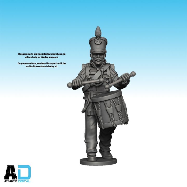 3D Printable Black Brunswickers Infantry 2 by Wargames Atlantic