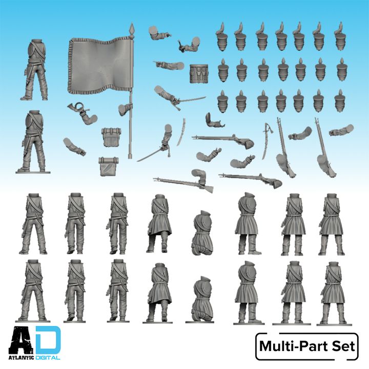 3D Printable Black Brunswickers Infantry 2 by Wargames Atlantic