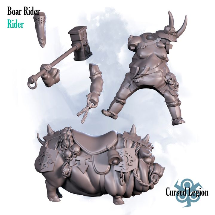 3D Printable Boar Rider by Sergeant Hammer