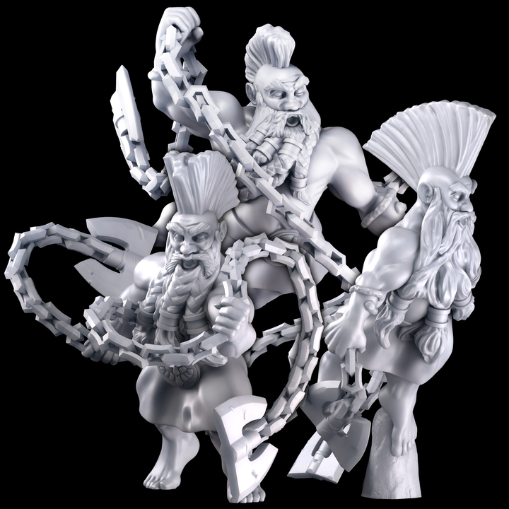 3D Printable Deathseeker Dwarf Fanatics by Miniature Evolution