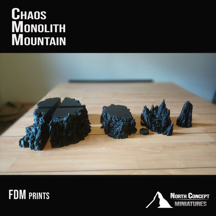 3D Printable Chaos Monolith Mountain - Terrain by North Concept Miniatures