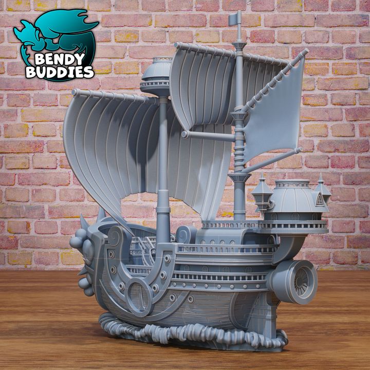 3D Printable Sunny Ship / Manga Sailing Vessel / Anime Pirate ...