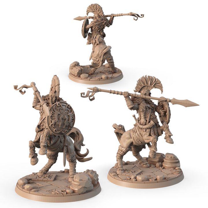3D Printable Centaur Gladiator with Spear by Signum Workshop