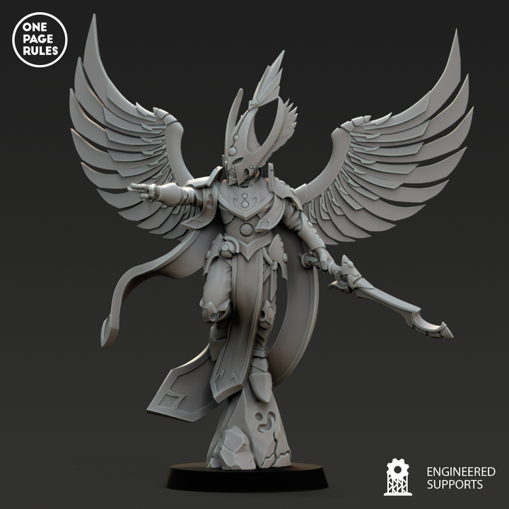 3D Printable Elven Noble (Glider Wing) - High Elf Fleets by One Page Rules