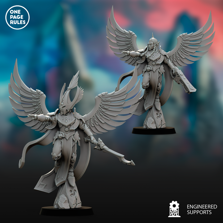 3D Printable Elven Noble (Glider Wing) - High Elf Fleets by One Page Rules