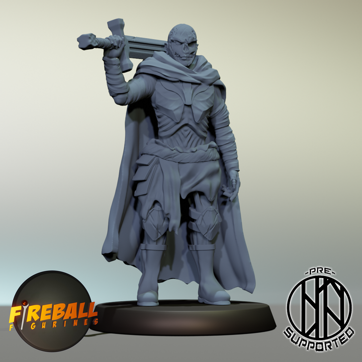 3D Printable Argrim the Revenant, Drow Death Knight by Fireball Figurines